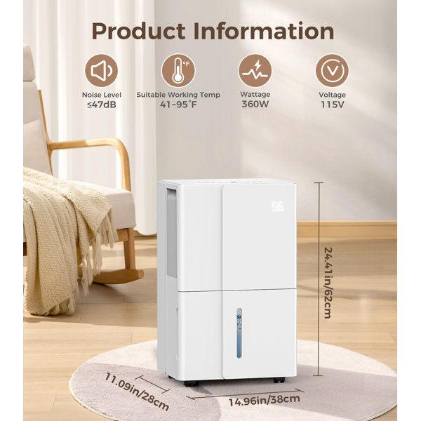 COWSAR 35 Pints Dehumidifier for Rooms up to 3000 Cubic Feet | Wayfair COWSAR 35 Pints Dehumidifier for Rooms up to 3000 Cubic Feet | Wayfair
